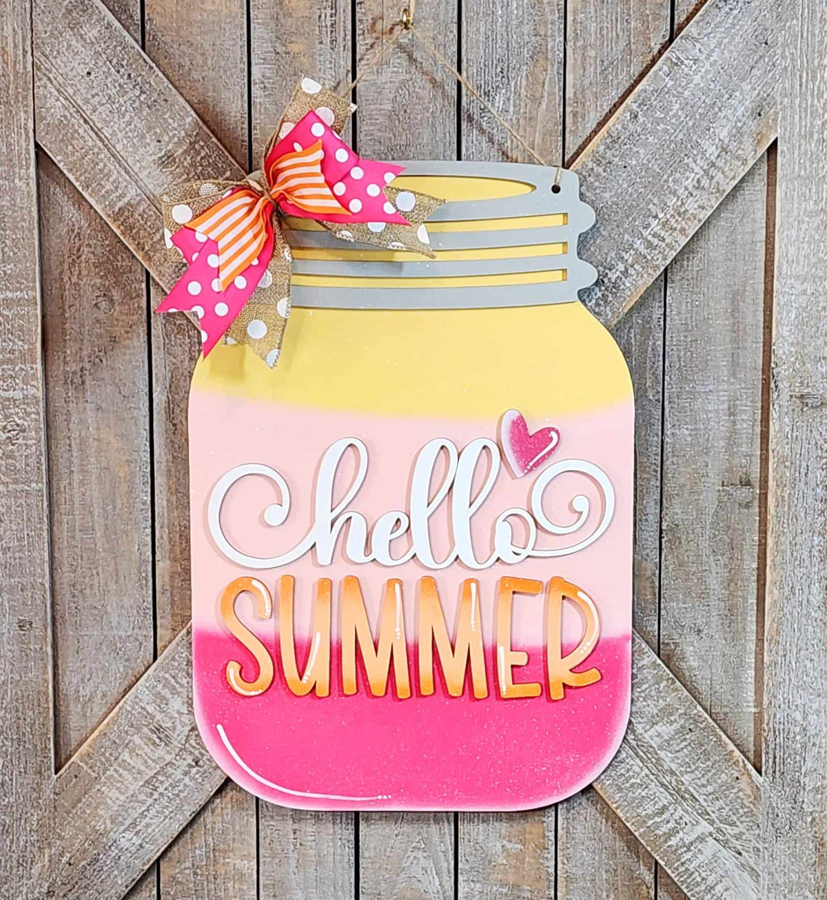 Hello Summer Mason Jar Doorhanger – Hammer & Stain Long Island