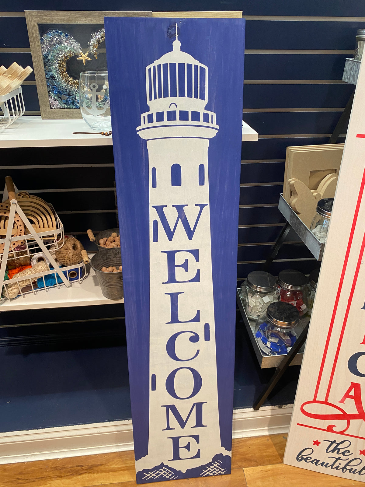 Lighthouse Welcome Porch Plank – Hammer & Stain Long Island