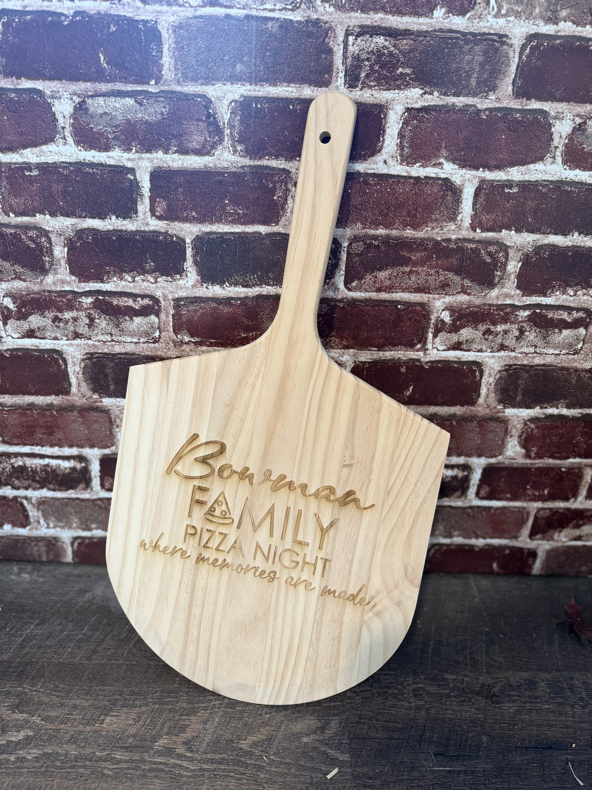 Custom Wooden Engraved Pizza Peel | Hammer & Stain Long Island