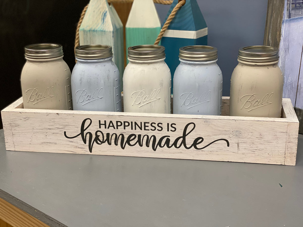 Happiness Is Homemade Farmhouse Box w/Jars – Hammer & Stain Long Island
